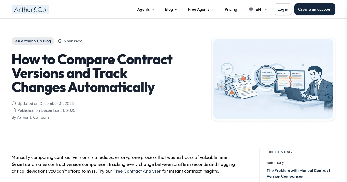 Compare Contract Versions & Track Changes Automatically